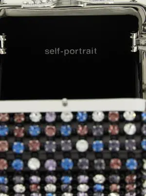SELF-PORTRAIT Multi Crystal Chainmail' Handbag