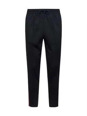 Gucci Dark Blue Technical Jersey Jogging Trousers With Web - Multicolor