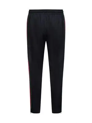Gucci Dark Blue Technical Jersey Jogging Trousers With Web