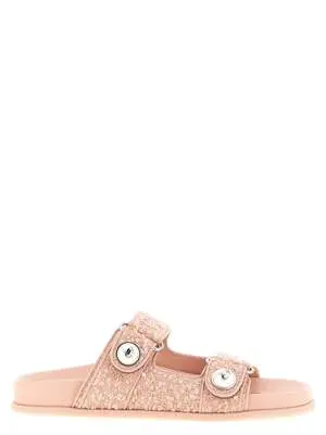 JIMMY CHOO Fayence Tweed Sandals - Pink