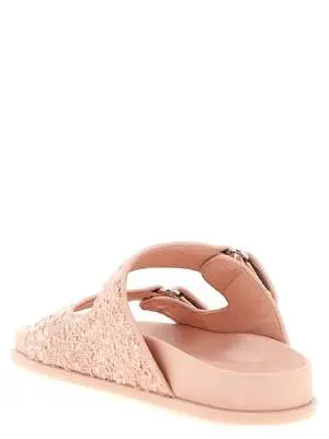 JIMMY CHOO Fayence Tweed Sandals - Pink