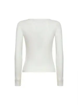 Chloé Ribbed Jersey Henley T-shirt - Multicolor
