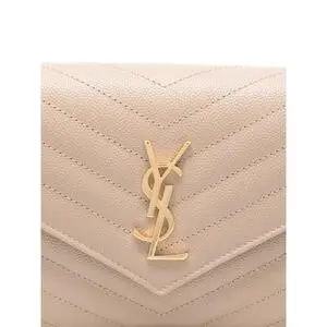 Saint Laurent Calf Leather Cross Body Bag - Cream