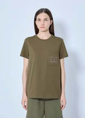 Max Mara Logo Patch Pocket T-shirt - Green