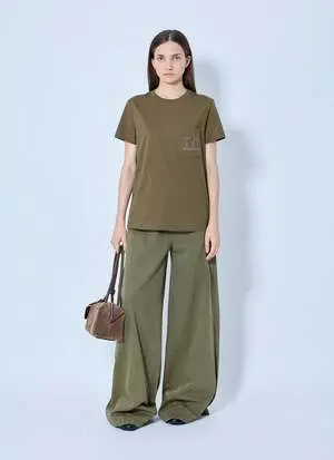 Max Mara Logo Patch Pocket T-shirt - Green