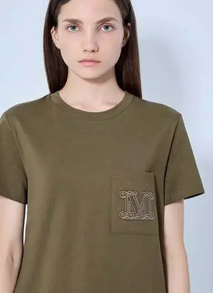 Max Mara Logo Patch Pocket T-shirt - Green