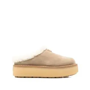 Prada Suede Flatform Slippers - Cream