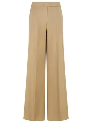 Max Mara Bronte' Beige Virgin Wool Blend Pants - Cream