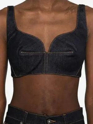 Givenchy Denim Cotton Bra Top - Multicolor