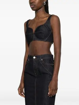 Givenchy Denim Cotton Bra Top - Multicolor