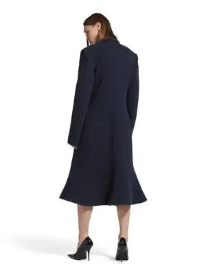 Balenciaga Godet Brushed Wool Midi Coat