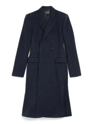 Balenciaga Brushed Wool Coat - Blue