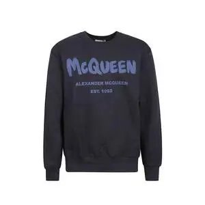 Alexander McQueen Cotton Logo Sweatshirt - Blue