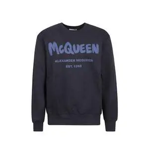 Alexander McQueen Cotton Logo Sweatshirt - Blue