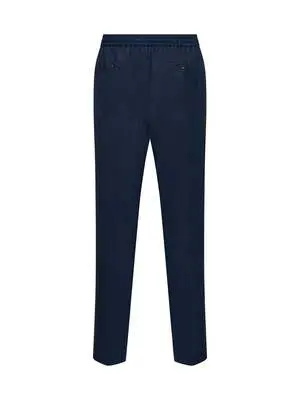 Etro Blue Wool And Linen Jogger Trousers