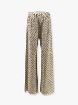 Gucci Silk Trousers With Gg Print - Multicolor