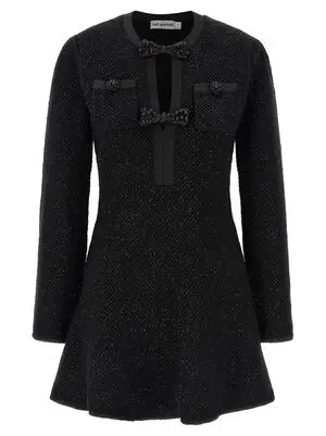 SELF-PORTRAIT Sequin Knit Mini' Dress - Black