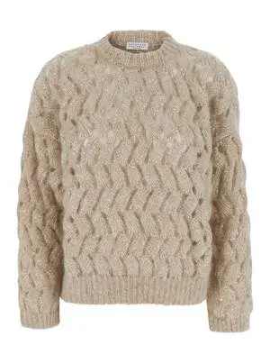 Brunello Cucinelli Wool Cable Knit Pullover - Multicolor