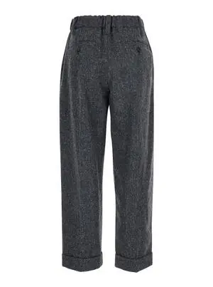 Brunello Cucinelli Wool Blend Pleated Trousers - Multicolor