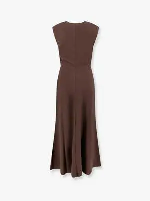 Brunello Cucinelli Flared Twill Fluid Virgin Wool Dress - Multicolor