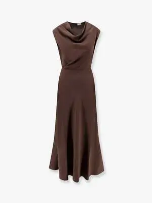 Brunello Cucinelli Flared Twill Fluid Virgin Wool Dress - Multicolor