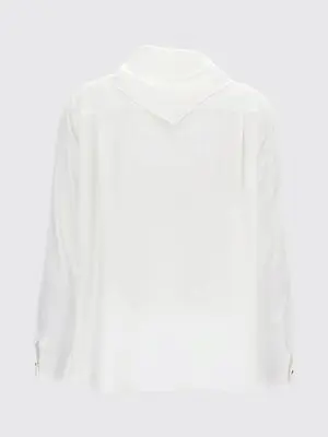 Max Mara Pussy-bow Silk Shirt With Long Sleeves - White