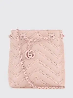 Gucci Gg Marmont Mini Chevron Matelasse Nappa Leather Bucket Bag - Pink