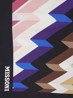 Missoni Scarf With Logo Lettering And Striped Motif In Silk For - Multicolor