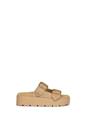 Prada Suede Leather Double-strap Sandals - Multicolor