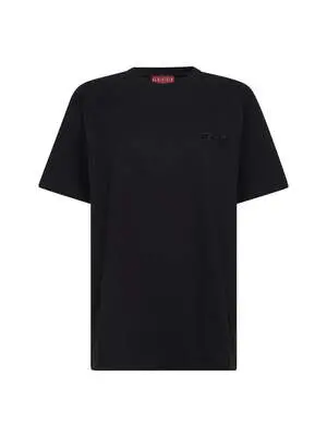 Gucci Black Cotton Jersey Embroidered T-shirt - Multicolor