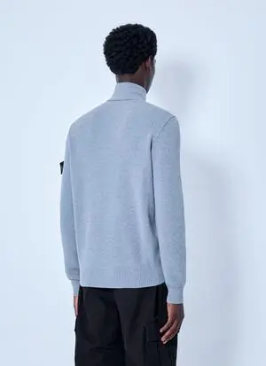 Stone Island Zip-up Knit Sweater - Gray