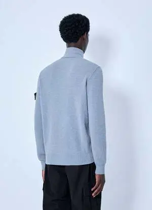 Stone Island Zip-up Knit Sweater - Gray