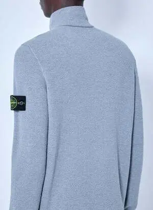 Stone Island Zip-up Knit Sweater - Gray