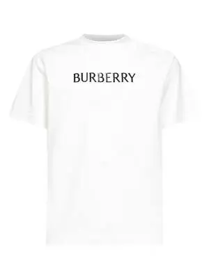 Burberry Chalk White Cotton Logo T-shirt - Multicolor
