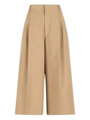 Celine Wool Blend Cropped Trousers - Multicolor