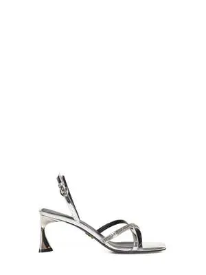STELLA MCCARTNEY Stella Mccartney Women Silver Elsa Metallic Heeled Sandals