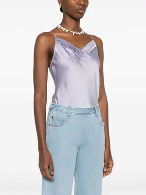 FORTE_FORTE Silk Satin Bodysuit