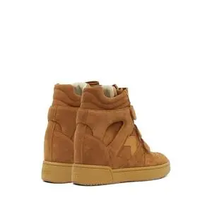 Isabel Marant Étoile Suede Wedge High Top Trainers - Brown