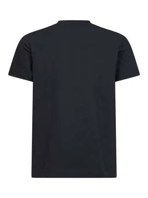 Burberry Black Cotton Check Patch T-shirt - Multicolor