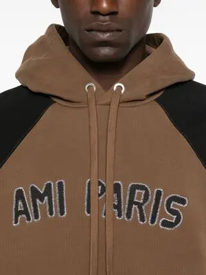 AMI Paris Cotton Colorblock Hoodie