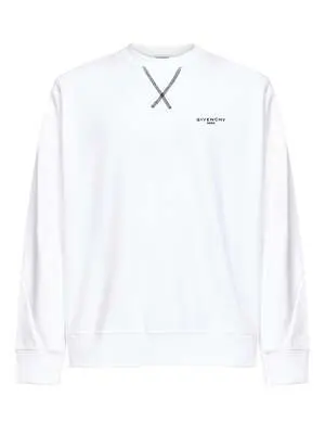 Givenchy White Brushed Cotton Couture Seam Sweatshirt - Multicolor