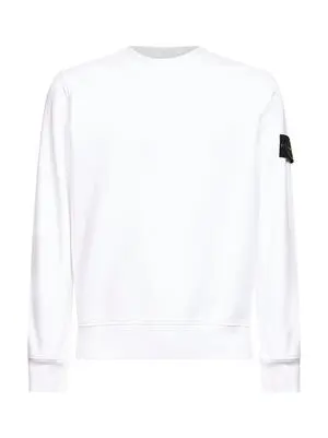 Stone Island White Organic Cotton Crewneck Sweatshirt - Multicolor