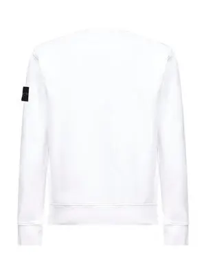 Stone Island White Organic Cotton Crewneck Sweatshirt - Multicolor