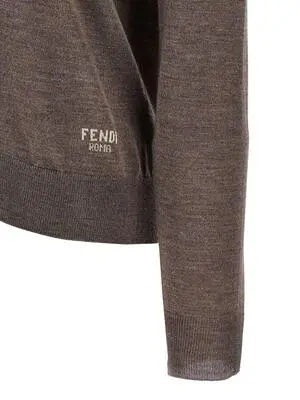 Fendi Wool And Silk V-neck Jumper