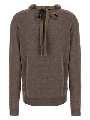 Fendi Wool And Silk V-neck Jumper