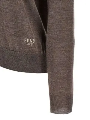 Fendi Wool And Silk V-neck Jumper
