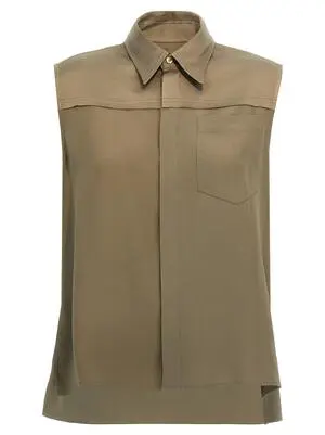 AMI Paris AMI PARIS Viscose Blend Sleeveless Shirt Gray