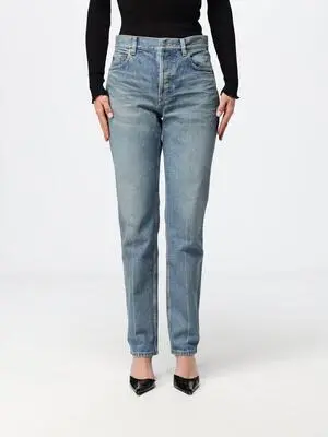 Saint Laurent Cotton Denim Skinny Jeans - Blue