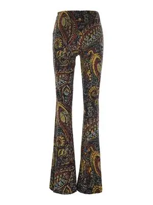Etro Flared Leg Tech Fabric Pants - Multicolor