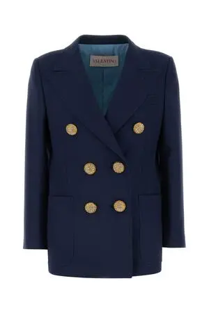 Valentino Garavani Navy Wool Blazer - Blue